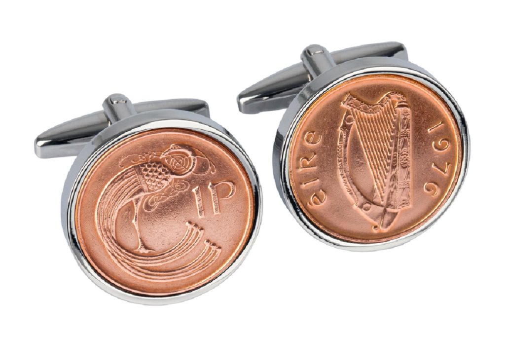 1976 Irish 1p Cufflinks | Handmade Irish Coin Cufflinks